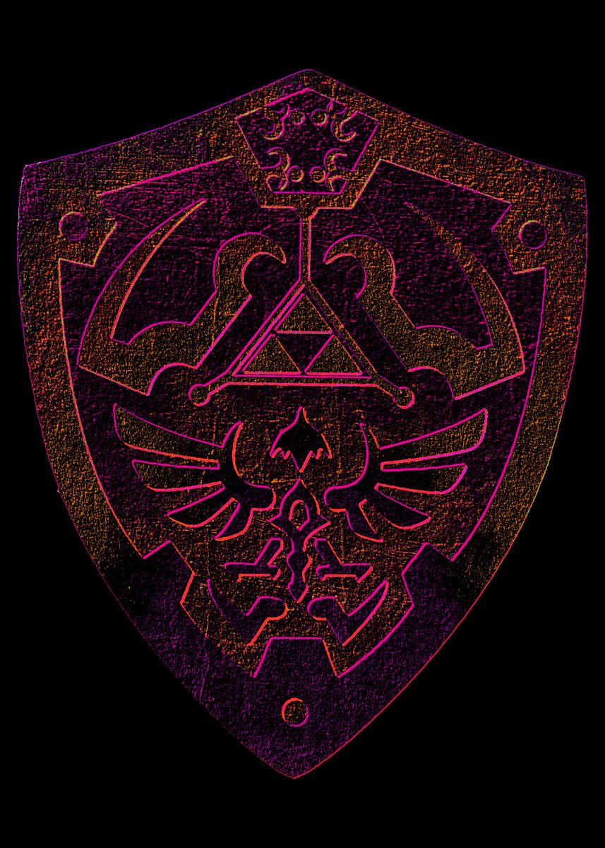 'Zelda Retro Shield 8' Poster, picture, metal print, paint by Scar ...