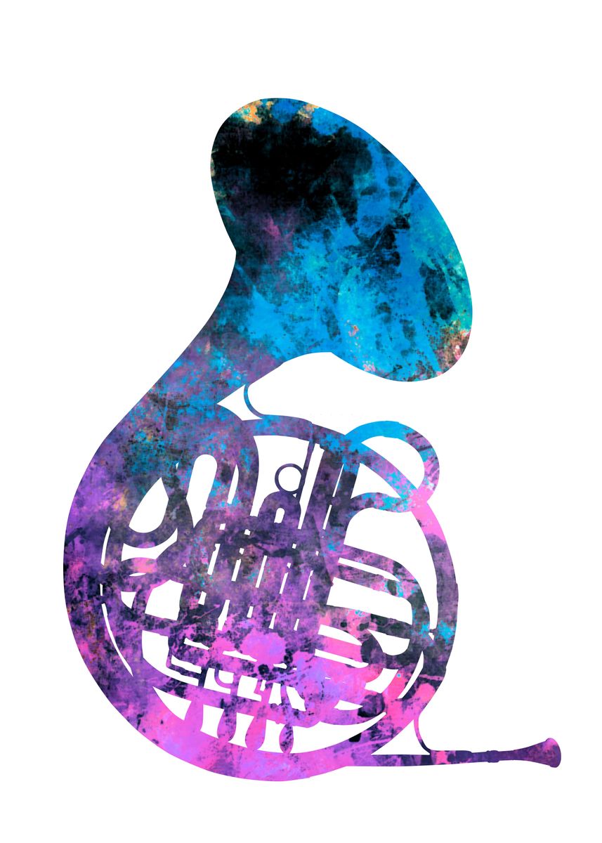 'French horn' Poster by Lion Mixart | Displate