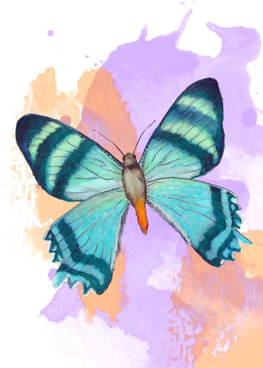 'Storm Waves butterfly' Poster, picture, metal print, paint by Kaisa ...