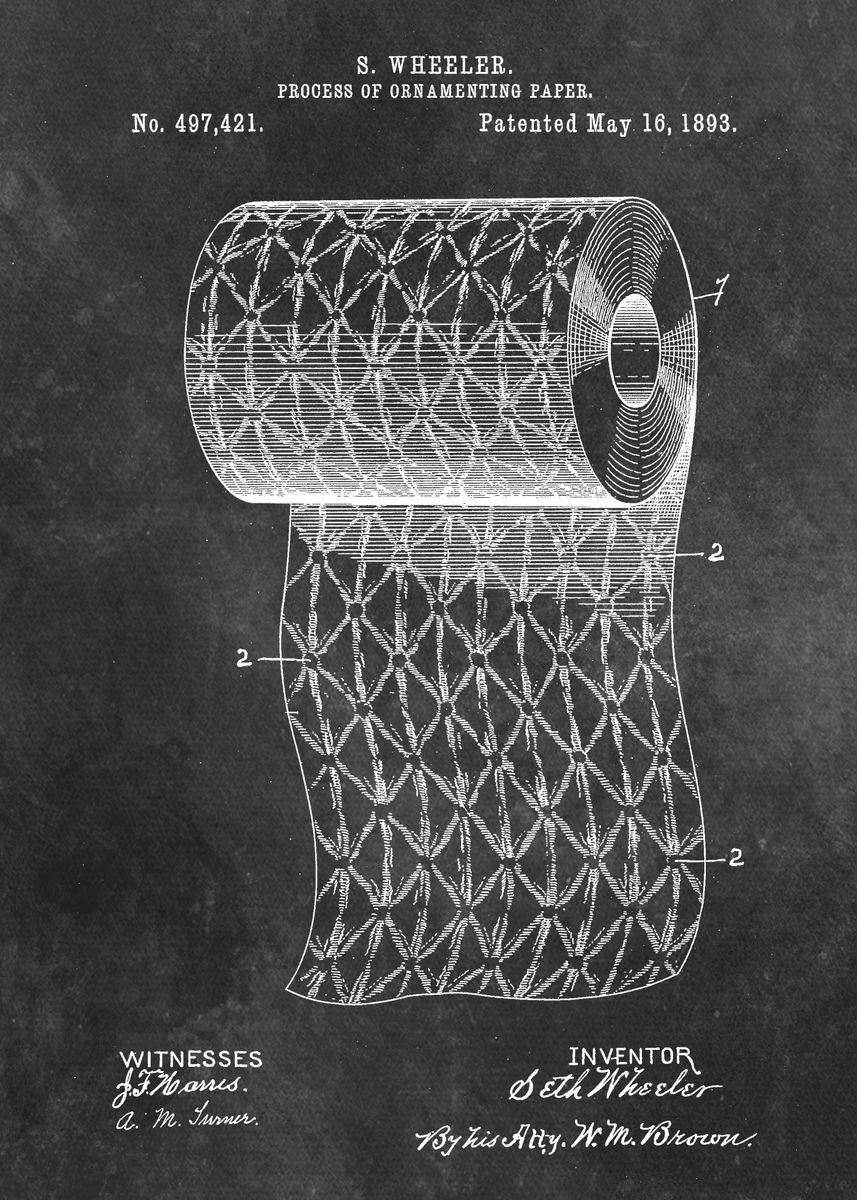 '1893 Wheeler Process of ornamenting paper' Poster, picture, metal ...