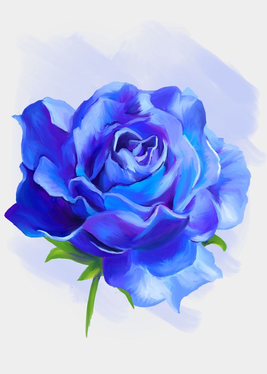 'A Blue Rose' Poster, picture, metal print, paint by John Poh | Displate