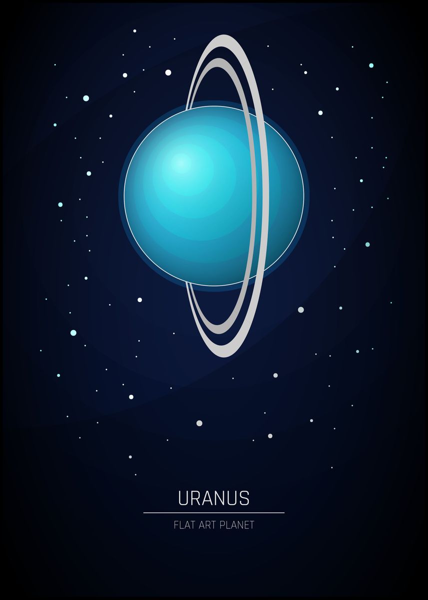 'Uranus - Flat Art Planet' Poster, picture, metal print, paint by Marco ...