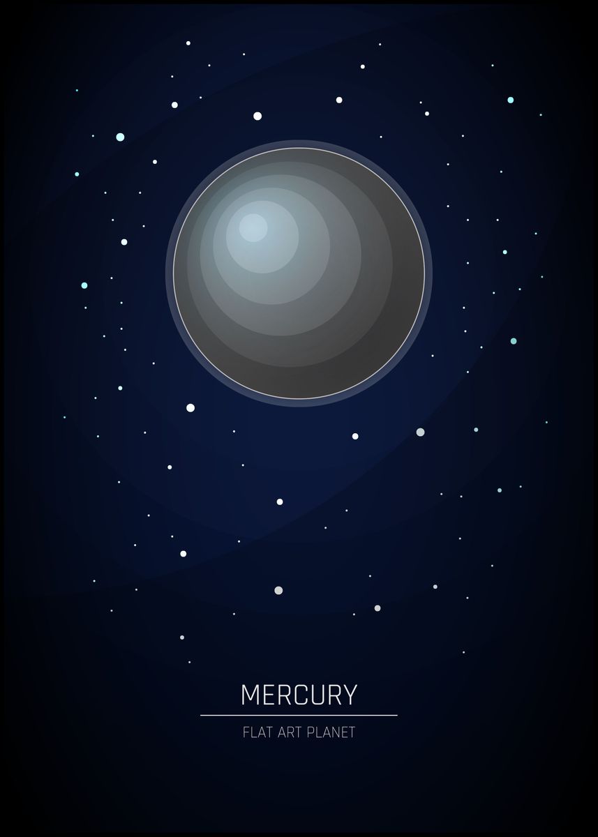 'Mercury - Flat Planet Art' Poster by Marco Lepore | Displate
