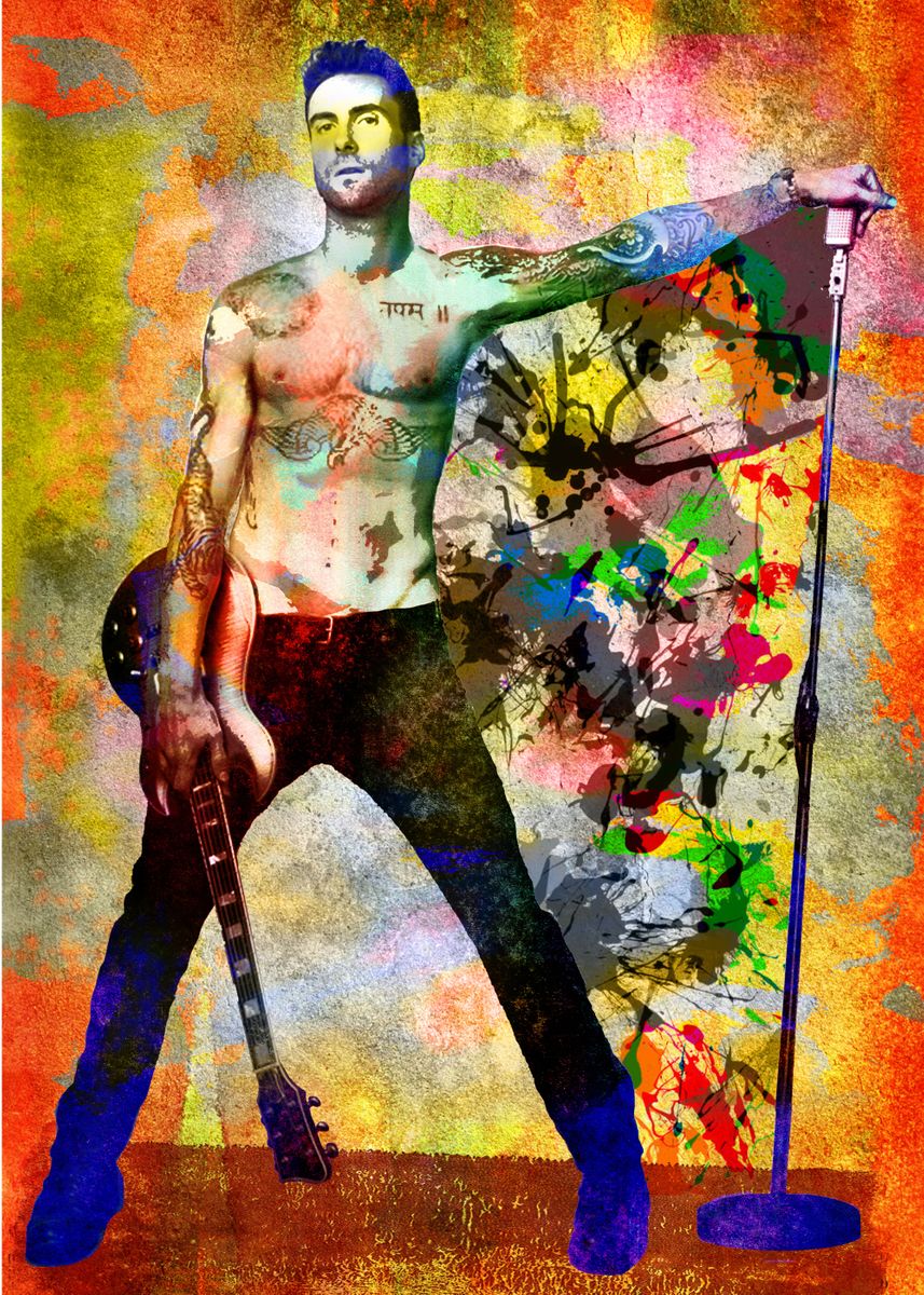 'Adam Levine - Maroon 5' Poster, picture, metal print, paint by Ryan ...