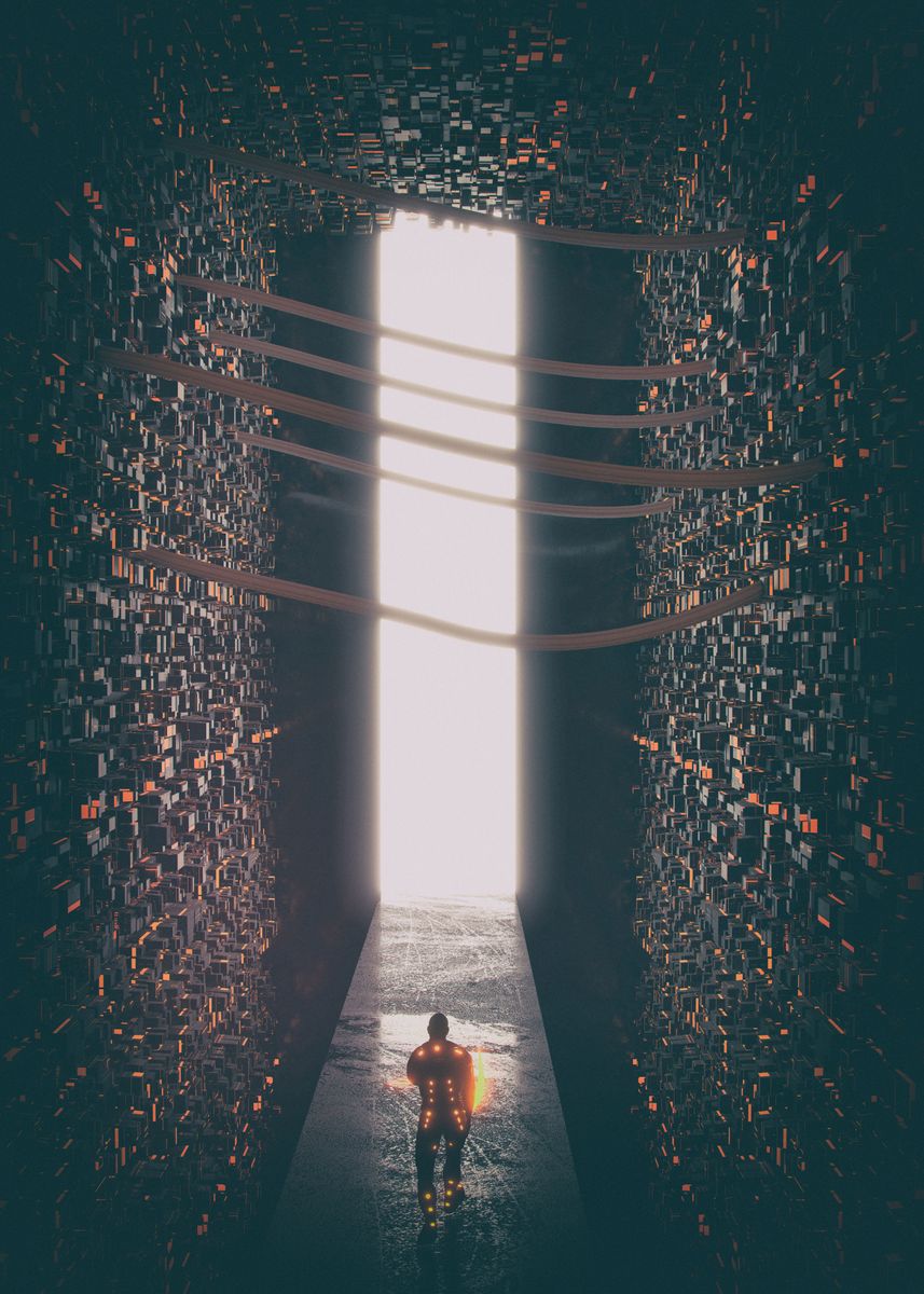 'Corridor' Poster, picture, metal print, paint by Piotr Lindner | Displate