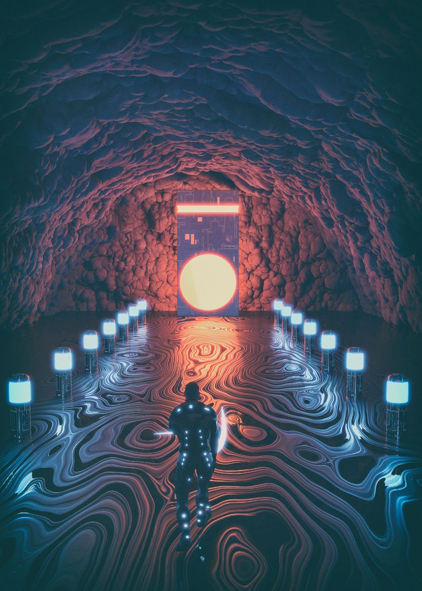 'Alien portal' Poster, picture, metal print, paint by Piotr Lindner ...