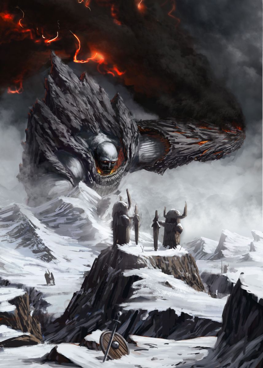 'Surtr The Fire Giant' Poster, picture, metal print, paint by Konrad ...