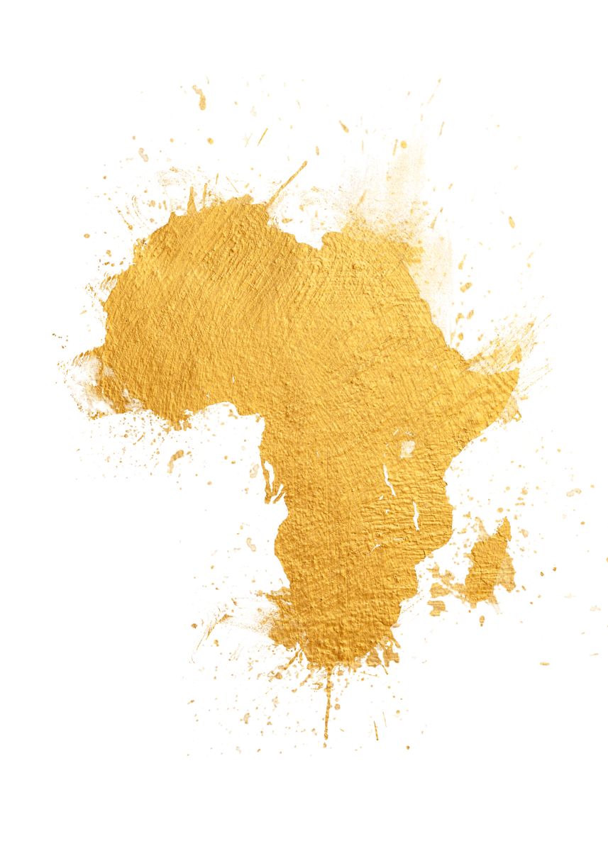 'Africa map gold' Poster, picture, metal print, paint by JBJart Justyna ...
