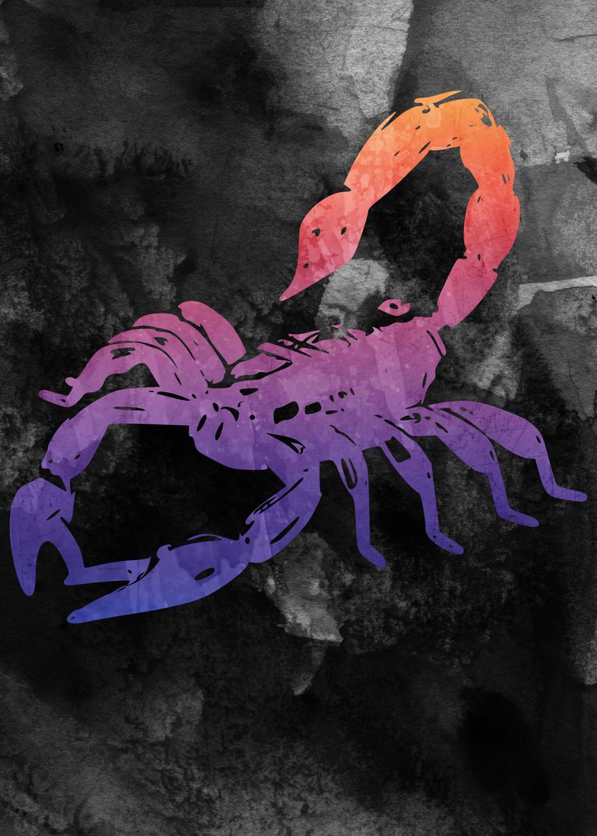 'Scorpion Animal Watercolor Artwork' Poster by Mr Maker | Displate
