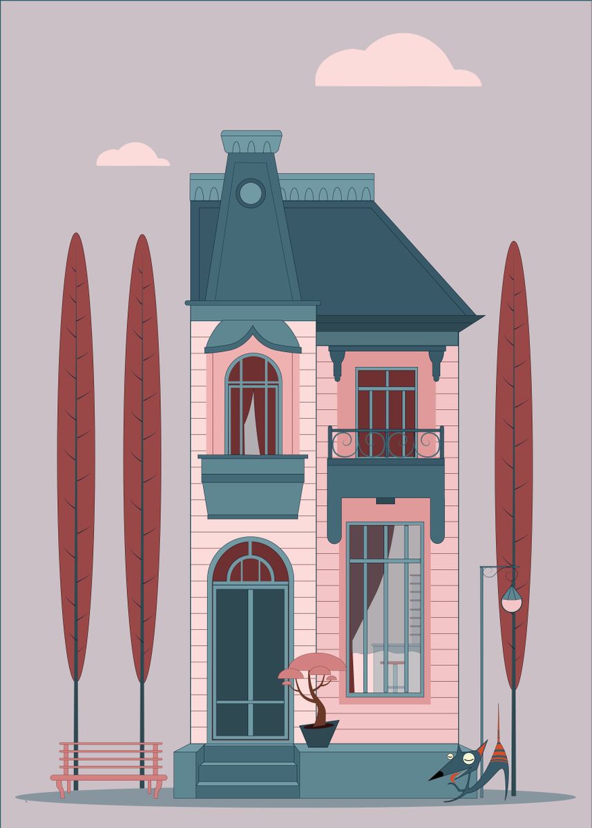 'House Of Rabbits III' Poster, picture, metal print, paint by Alina ...