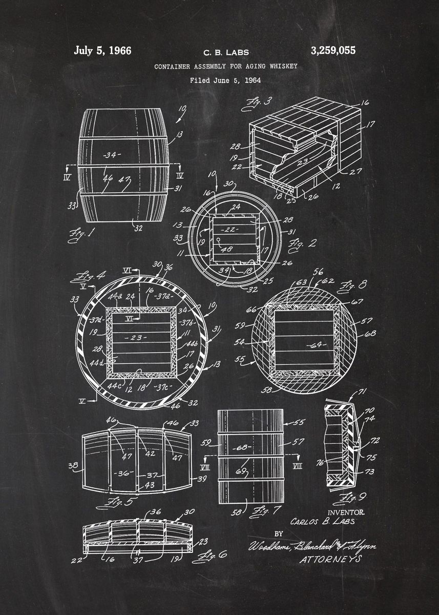 '1964 Cotainer Assembly for Aging Whiskey' Poster, picture, metal print ...