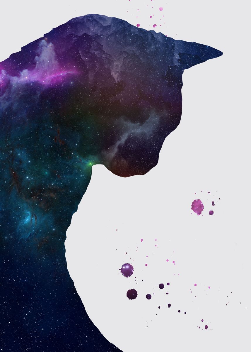 'Cat nebula' Poster, picture, metal print, paint by Alexandra A | Displate