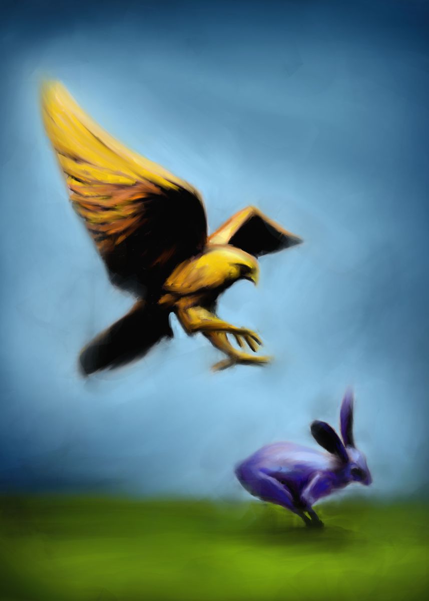 'Hawk & Hare' Poster by | Displate