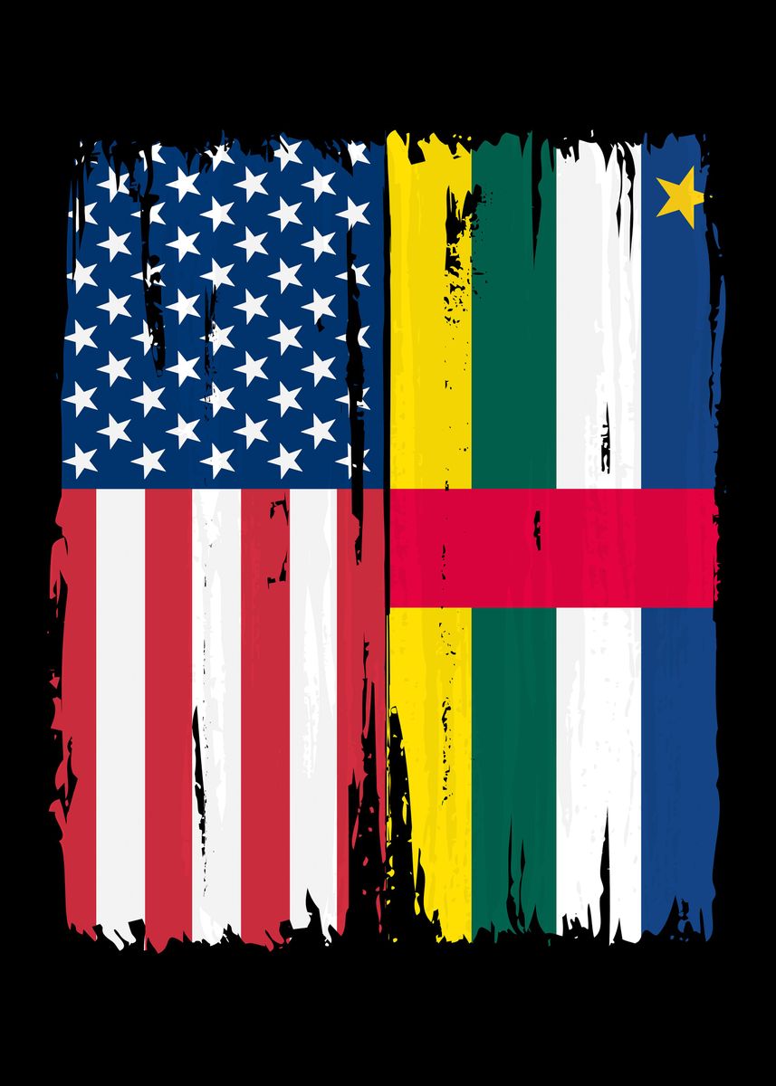 'American Central African Republic Split Flag' Poster by Christian ...