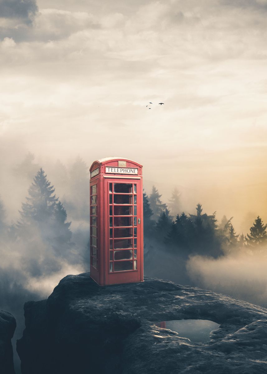 'Phone booth' Poster, picture, metal print, paint by Albulena Panduri ...