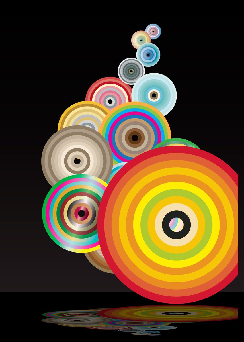 'circles rainbow' Poster by Gerry Camacho | Displate