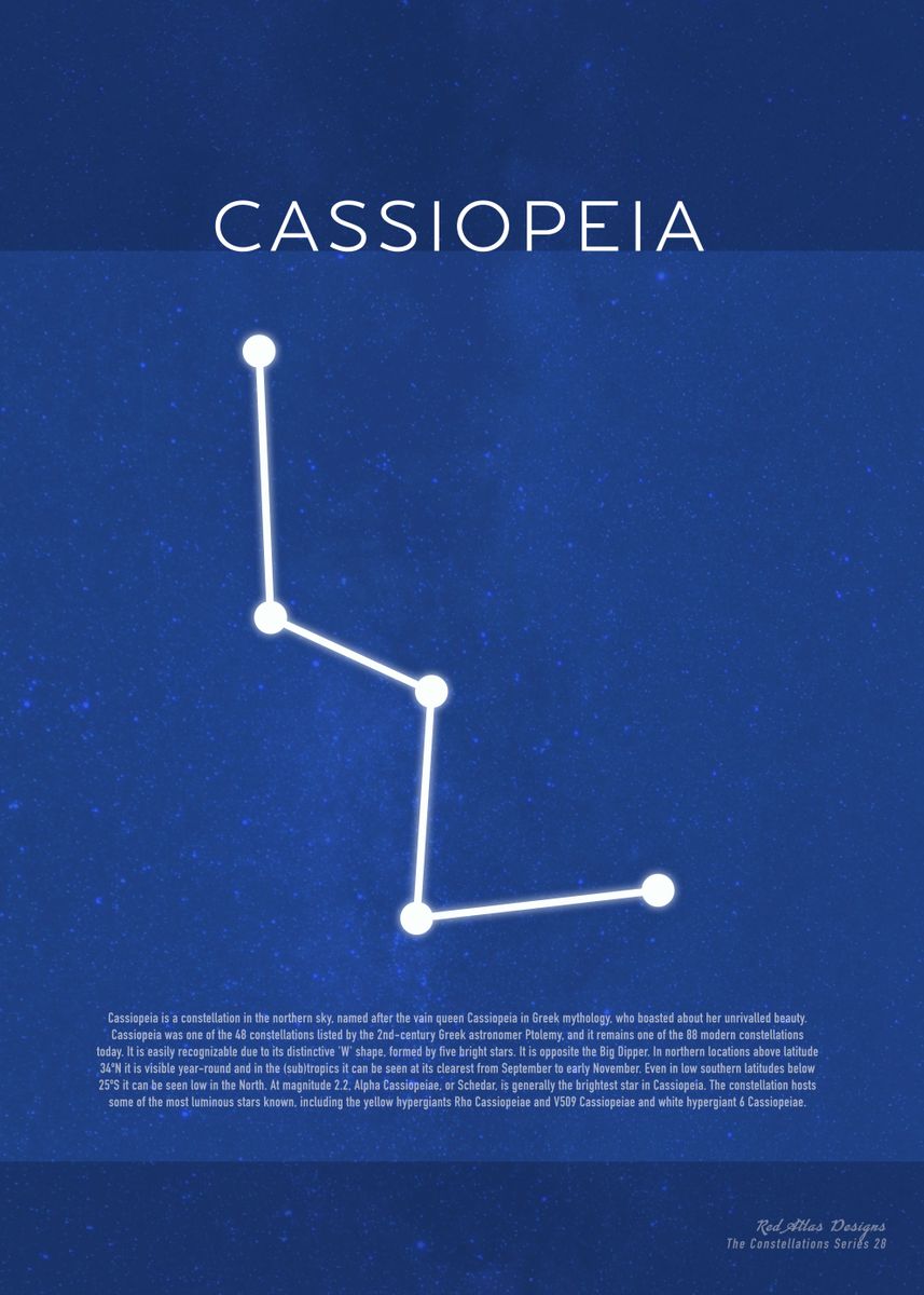 'Cassiopeia The Constellations Minimalist Series 28' Poster, picture ...