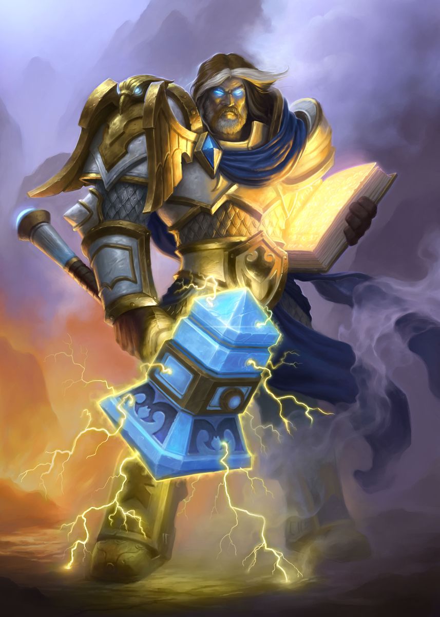 'Uther the Lightbringer' Poster, picture, metal print, paint by ...