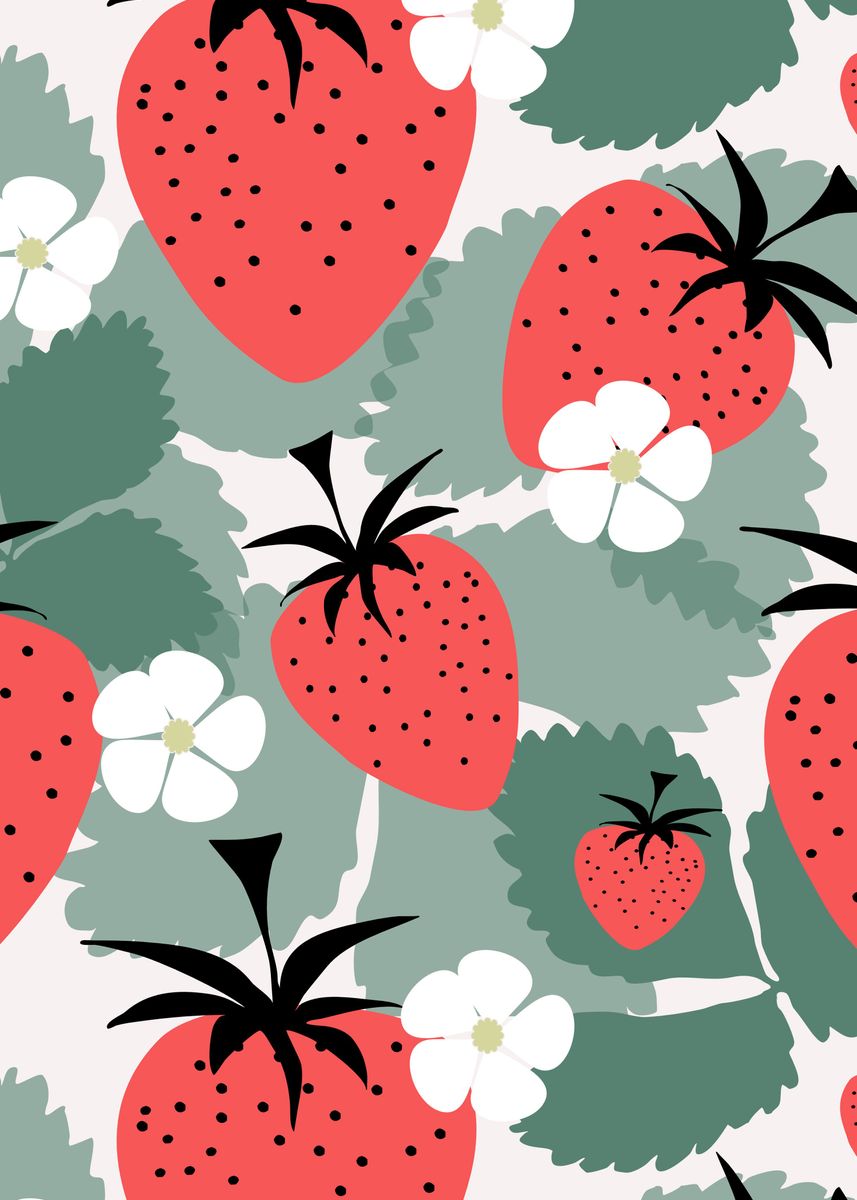 'Strawberries' Poster by MIRIMO design | Displate
