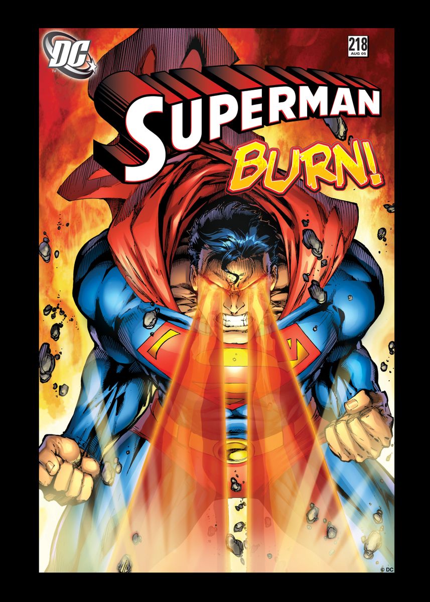 'Superman Burn ' Poster, picture, metal print, paint by DC Comics ...