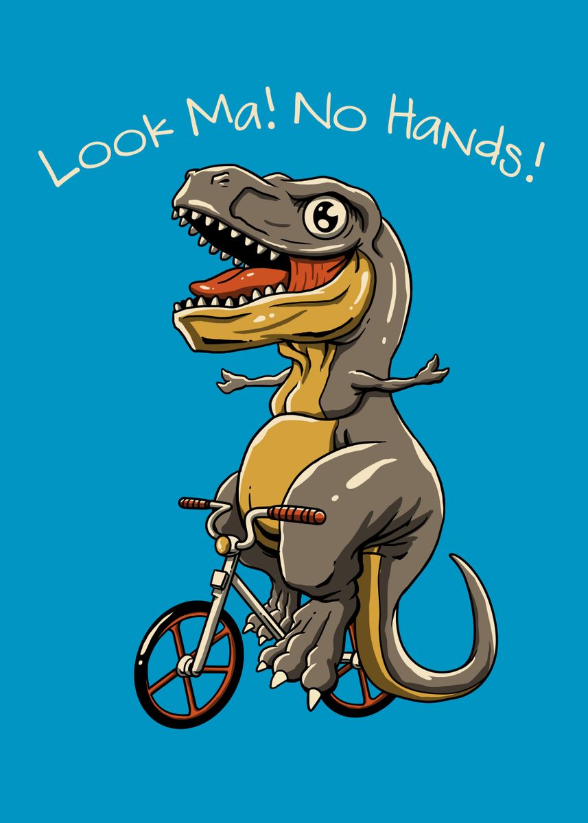 'Look, Ma! No Hands!' Poster, picture, metal print, paint by vp ...