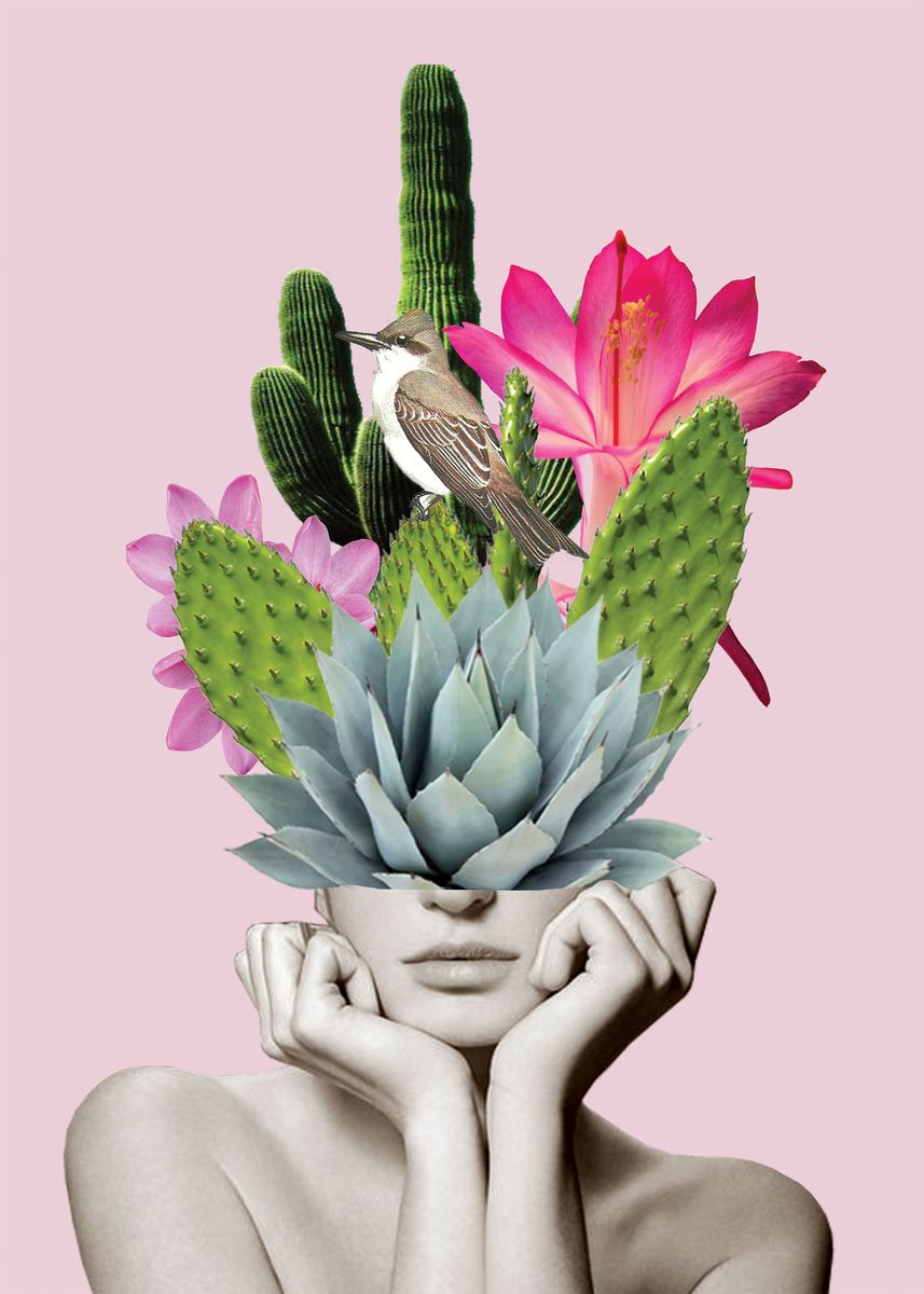 'Cactus Lady' Poster, picture, metal print, paint by dada 22 | Displate