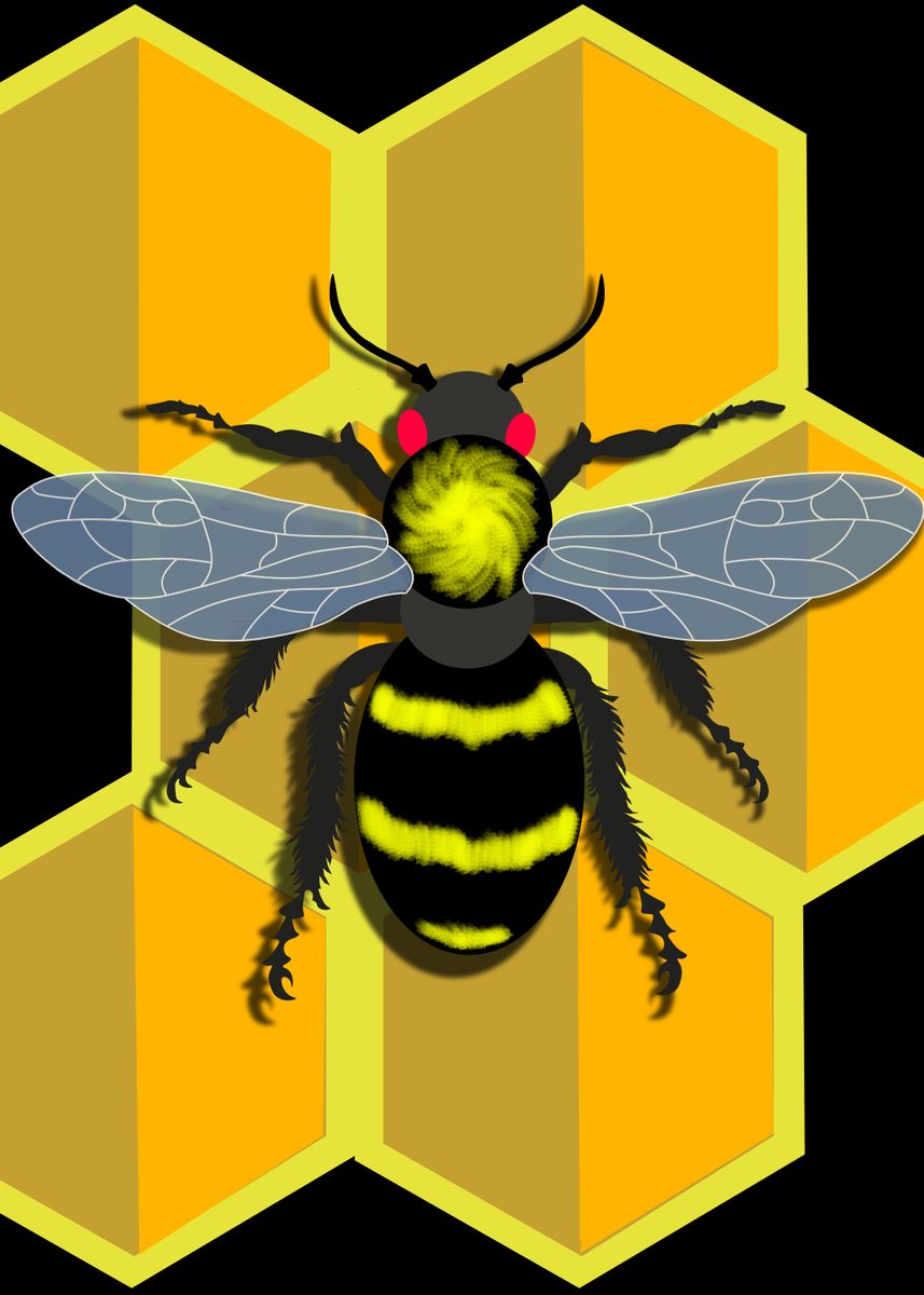 'Queen Bee' Poster, picture, metal print, paint by Nayara Guimarães ...