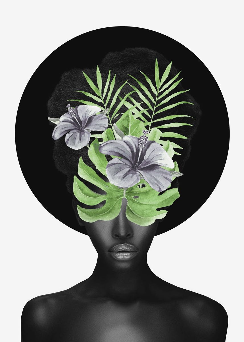'Tropical Girl' Poster, picture, metal print, paint by dada 22 | Displate