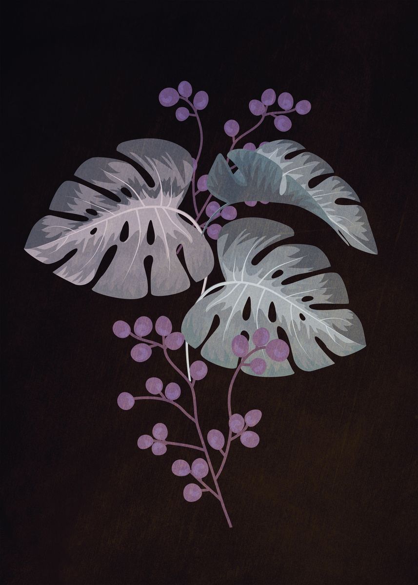 'Purple Monstera' Poster by Urban WallArts | Displate