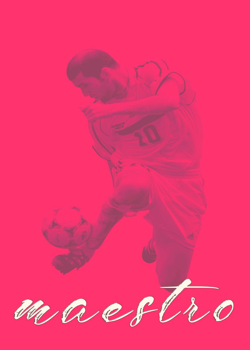 'ZIZOU football' Poster, picture, metal print, paint by nadejda ...