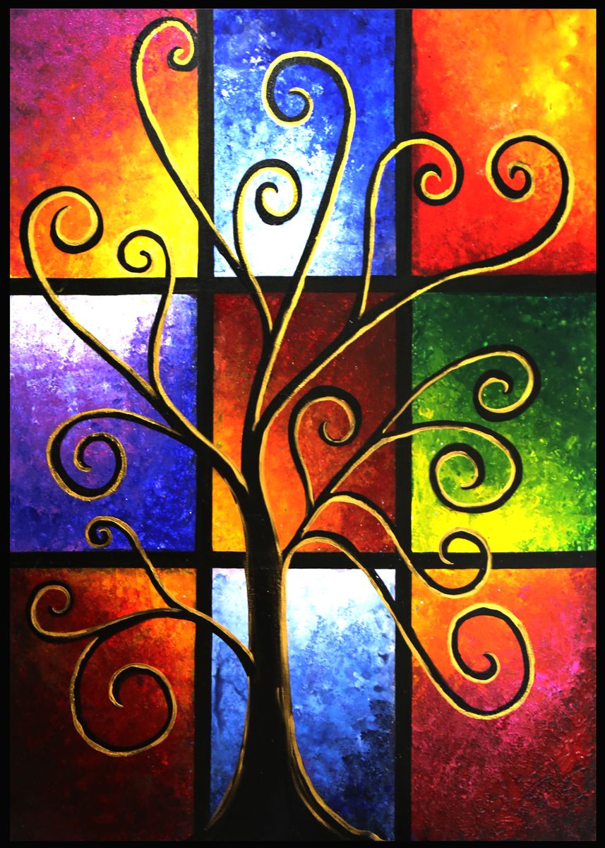 'Acrylic Tree' Poster, picture, metal print, paint by Artline lk | Displate