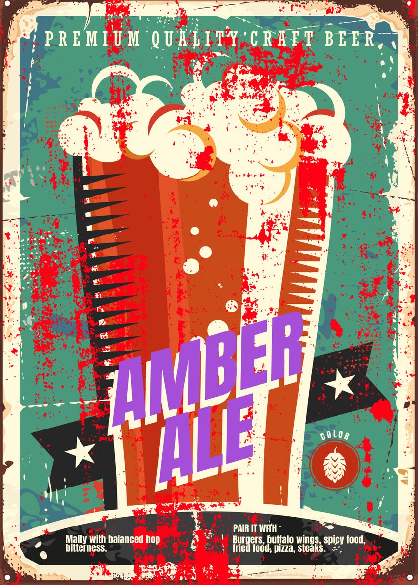'Amber ale' Poster by Mr Jackpots | Displate