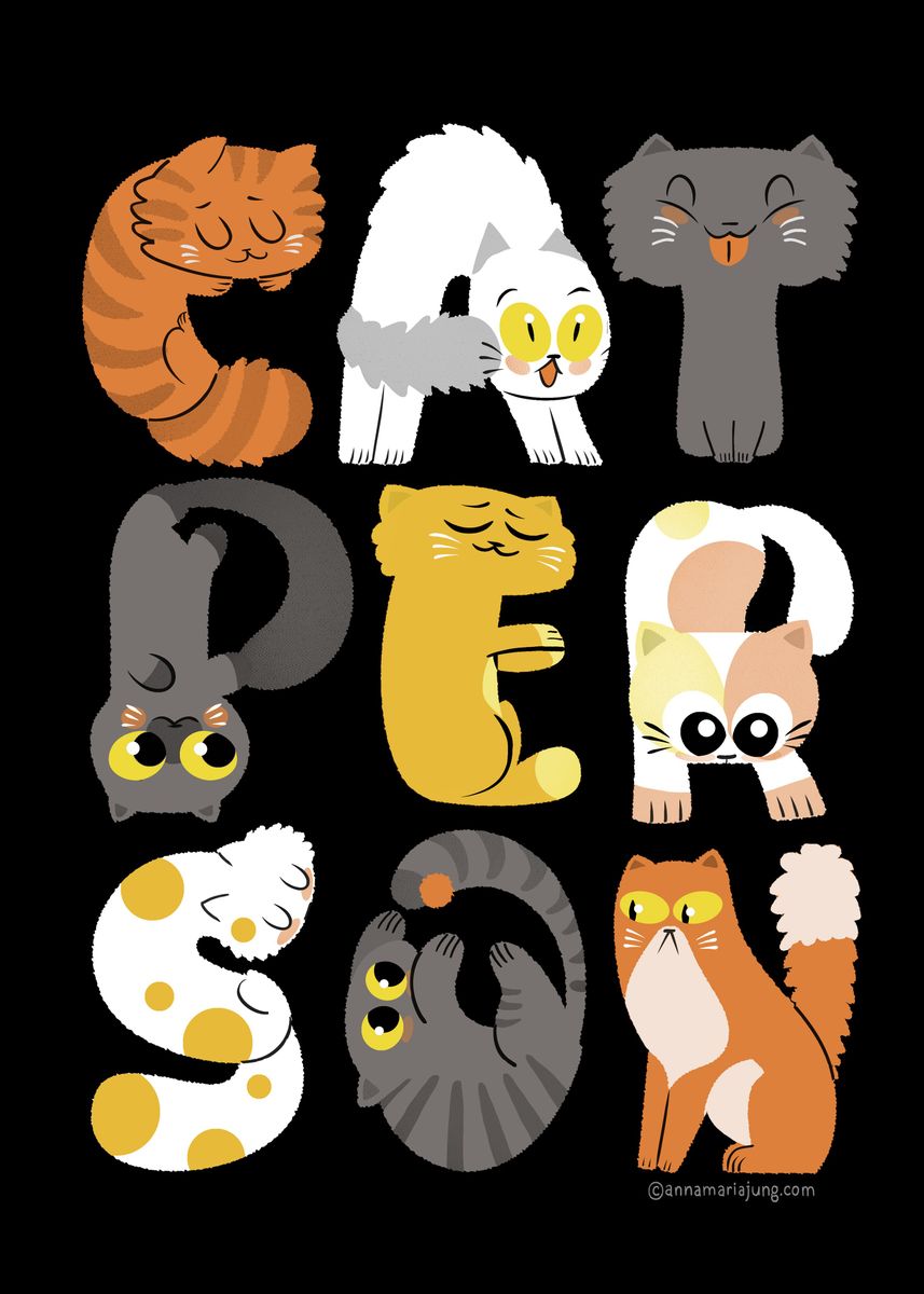 'Cat Person' Poster by Anna Maria Jung | Displate