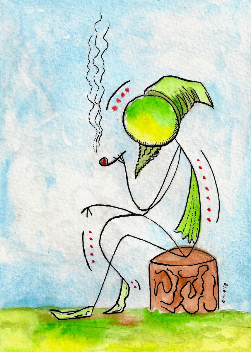 'The Smoking Dwarf' Poster, picture, metal print, paint by Clive Gerada ...