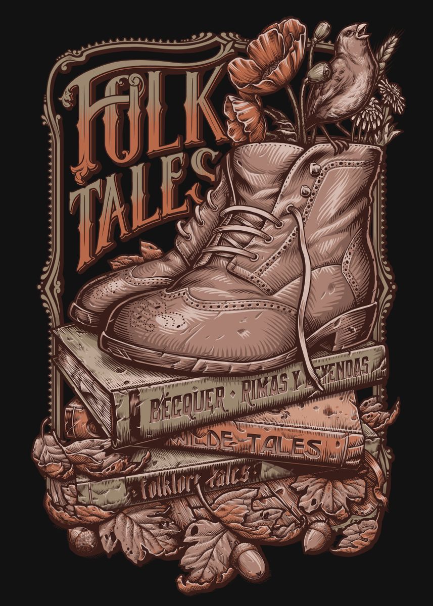 'Folk Tales' Poster, picture, metal print, paint by Medusa Dollmaker ...