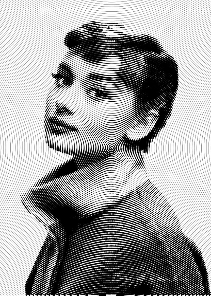 'Audrey portrait lines' Poster by Philipe David | Displate