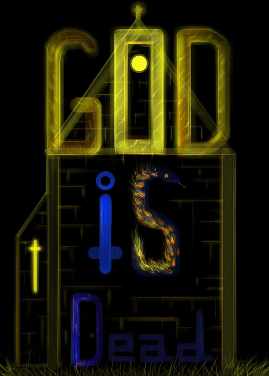 'GOD IS DEAD' Poster by Erfan Ahmadi | Displate