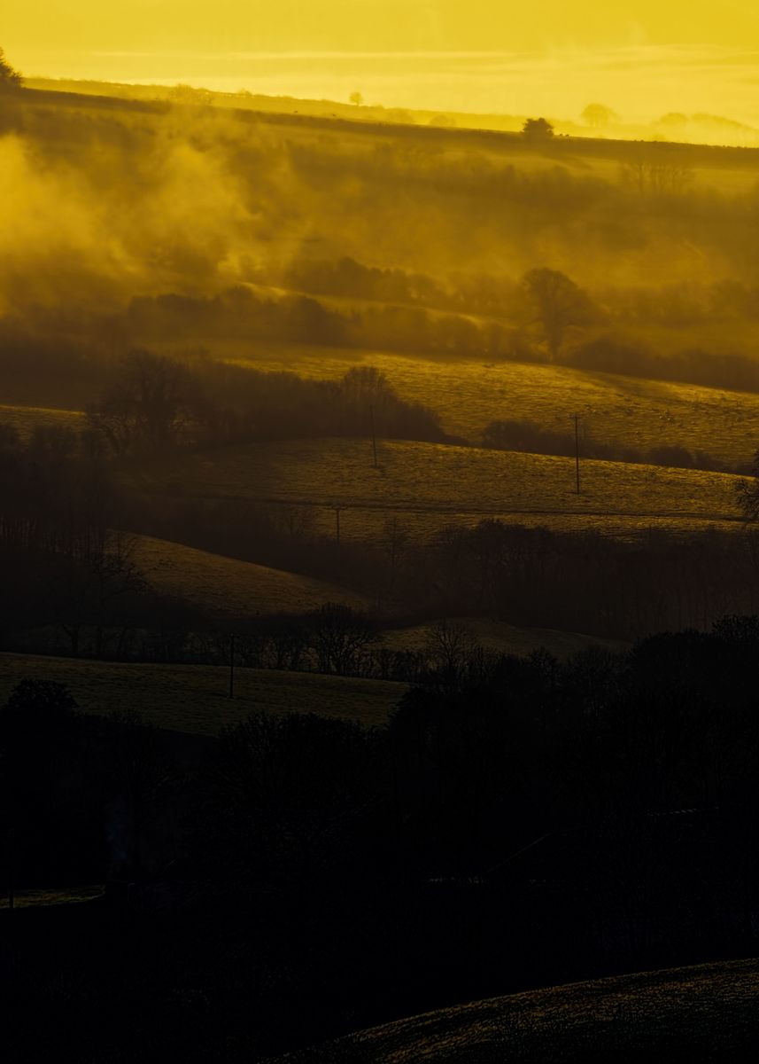 'Devon Fog 25' Poster, picture, metal print, paint by David Crosby ...