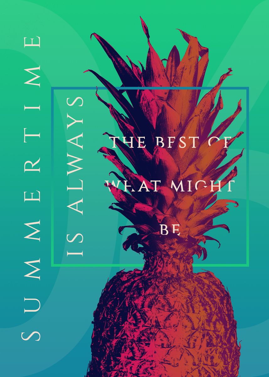 'Pinapple summer' Poster by Emese Horvath | Displate