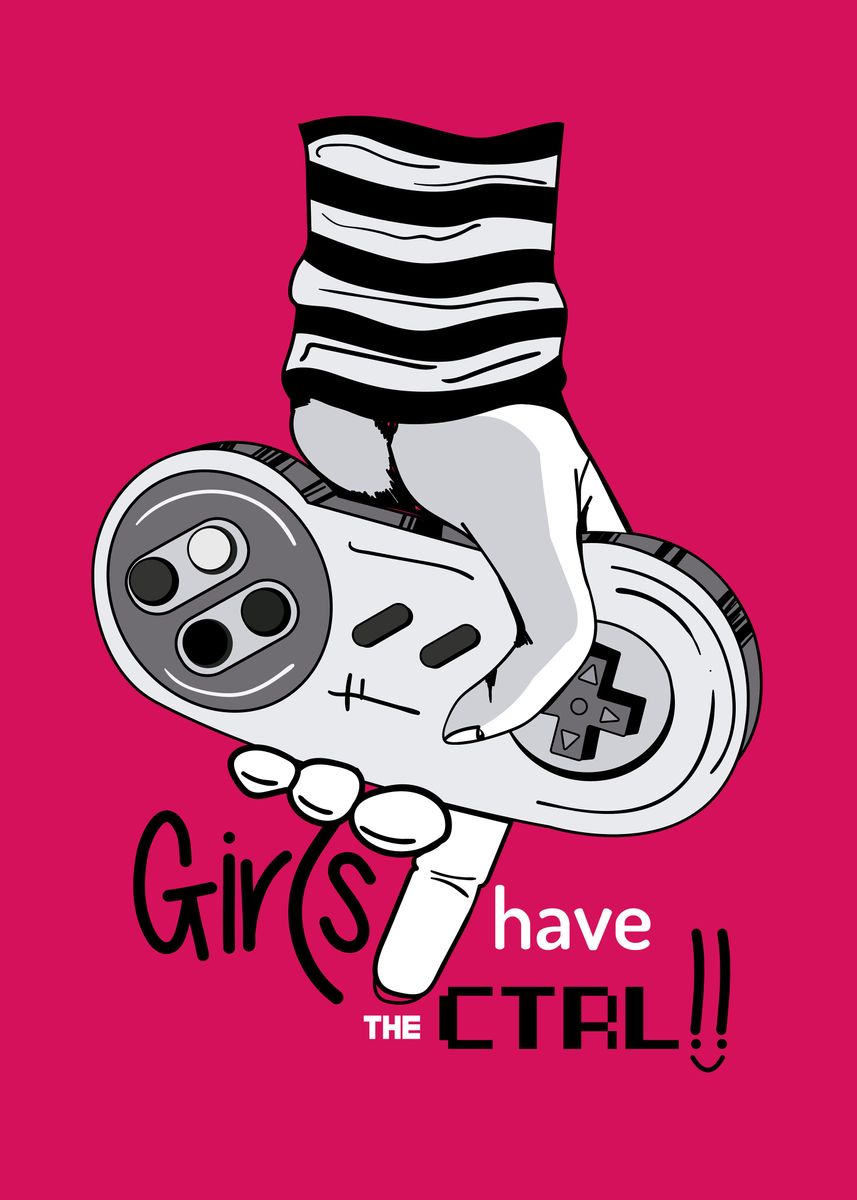 'Girls have the Control' Poster, picture, metal print, paint by Flávio ...