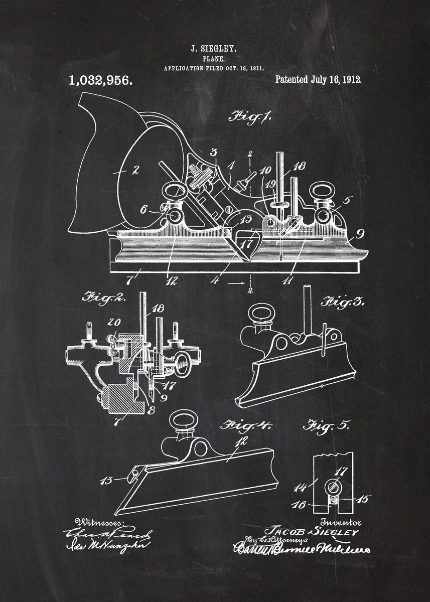 '1911 Plane - Patent Drawing' Poster, picture, metal print, paint by ...