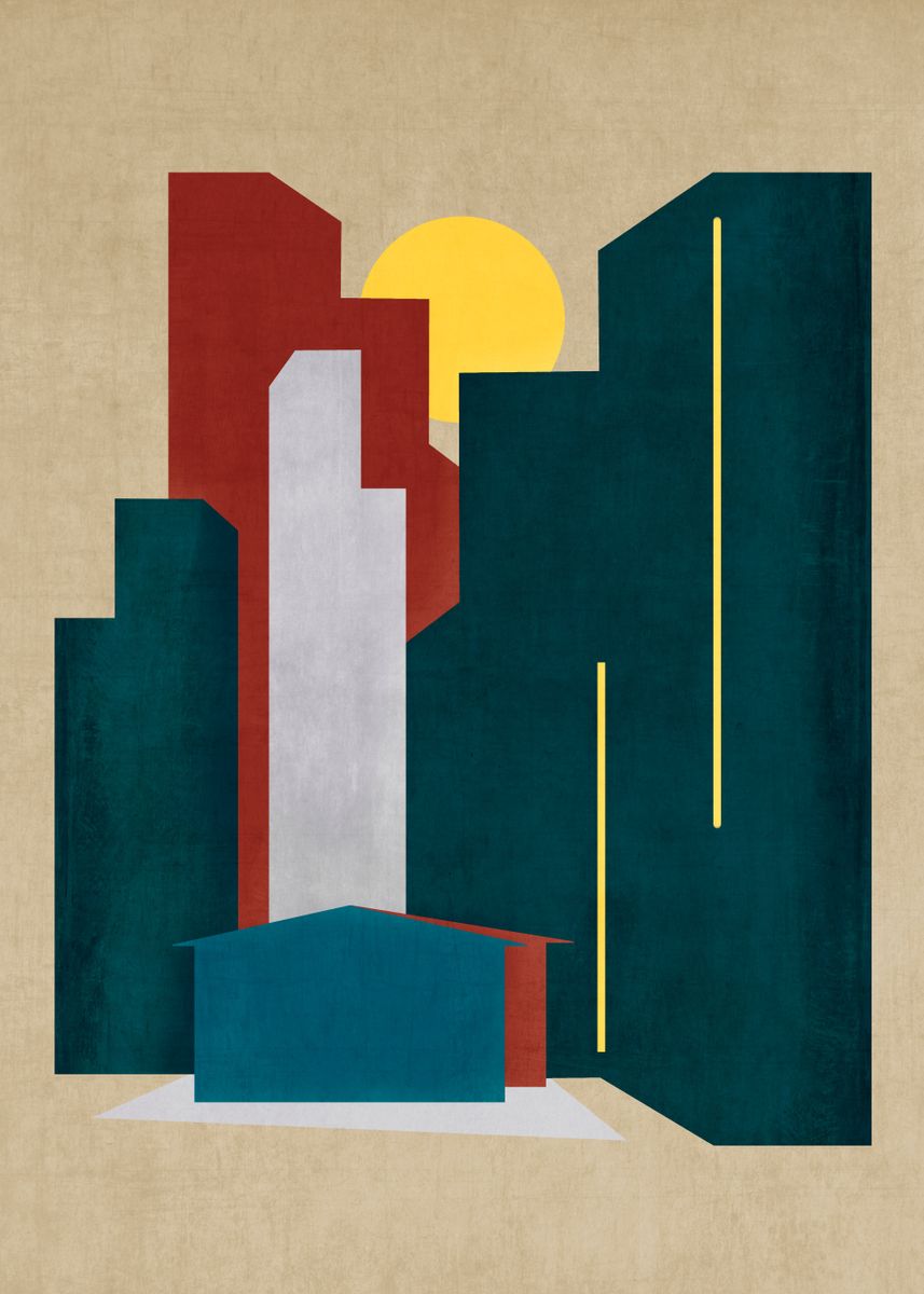 'Abstract Architecture 08' Poster, picture, metal print, paint by Marco ...