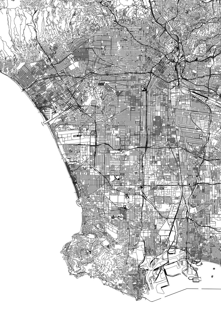 'Los Angeles Map' Poster by Multiplicity Maps | Displate