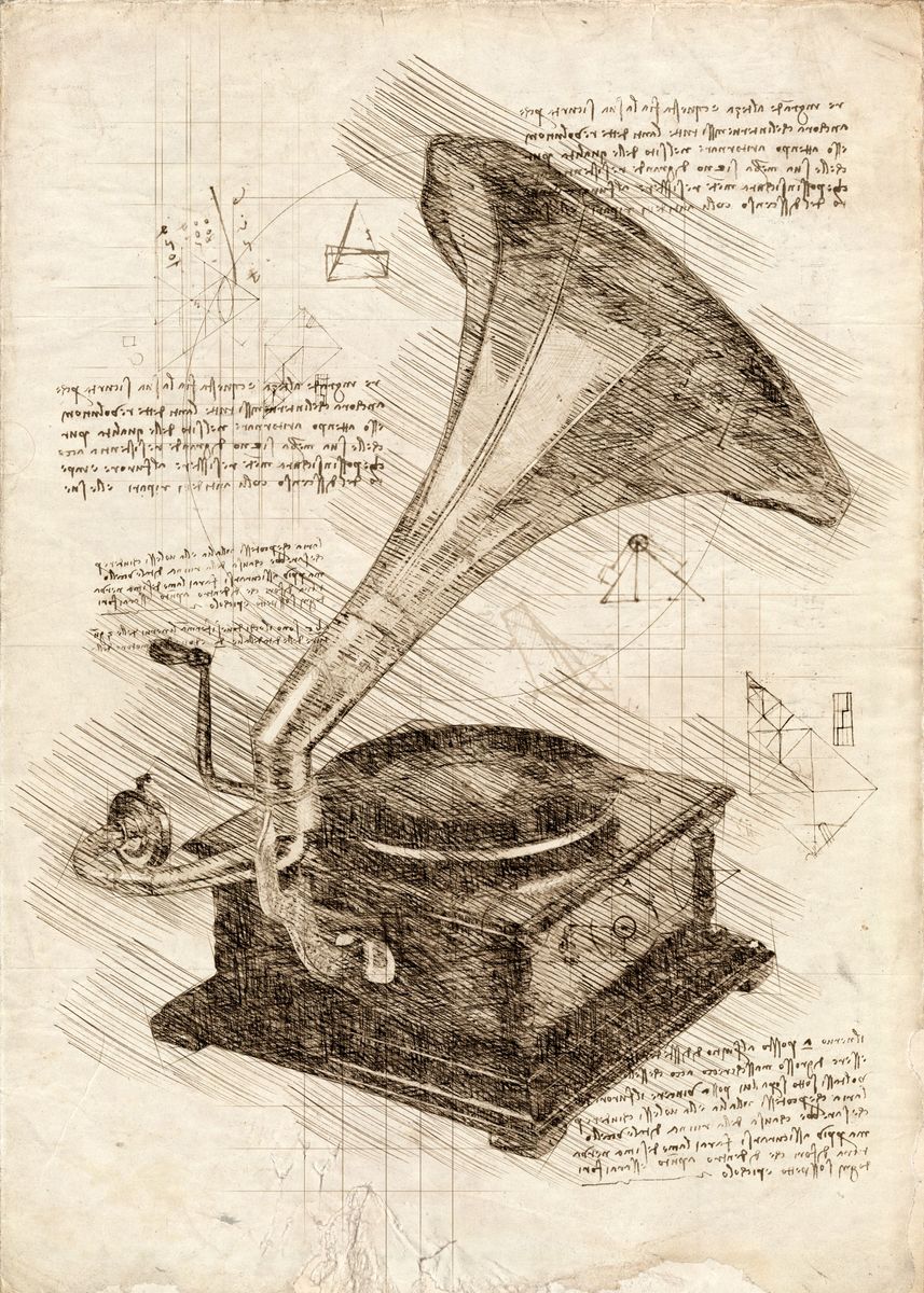 'Gramophone' Poster, picture, metal print, paint by Cornel Vlad | Displate