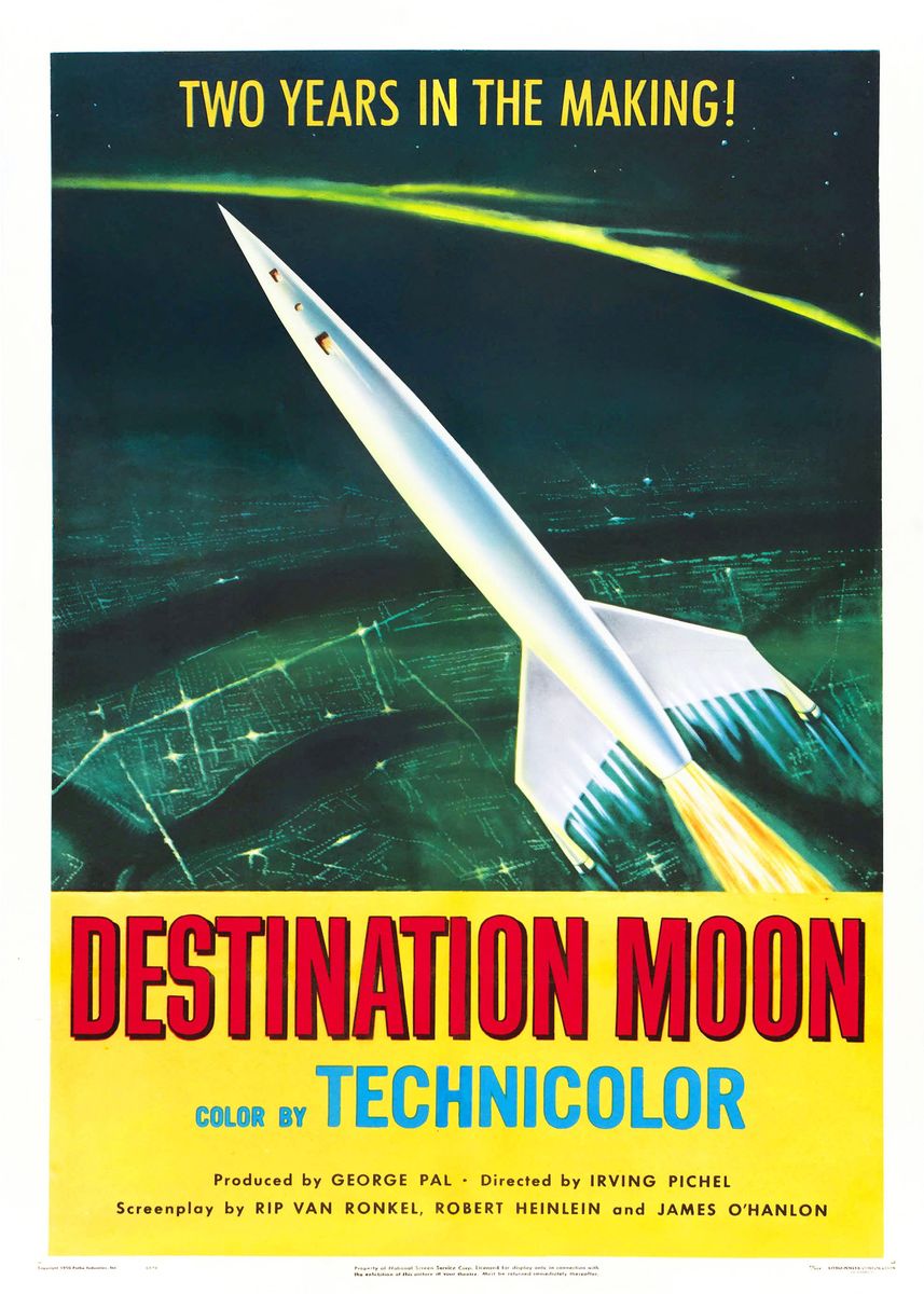 'Destination Moon' Poster, picture, metal print, paint by stikeo | Displate