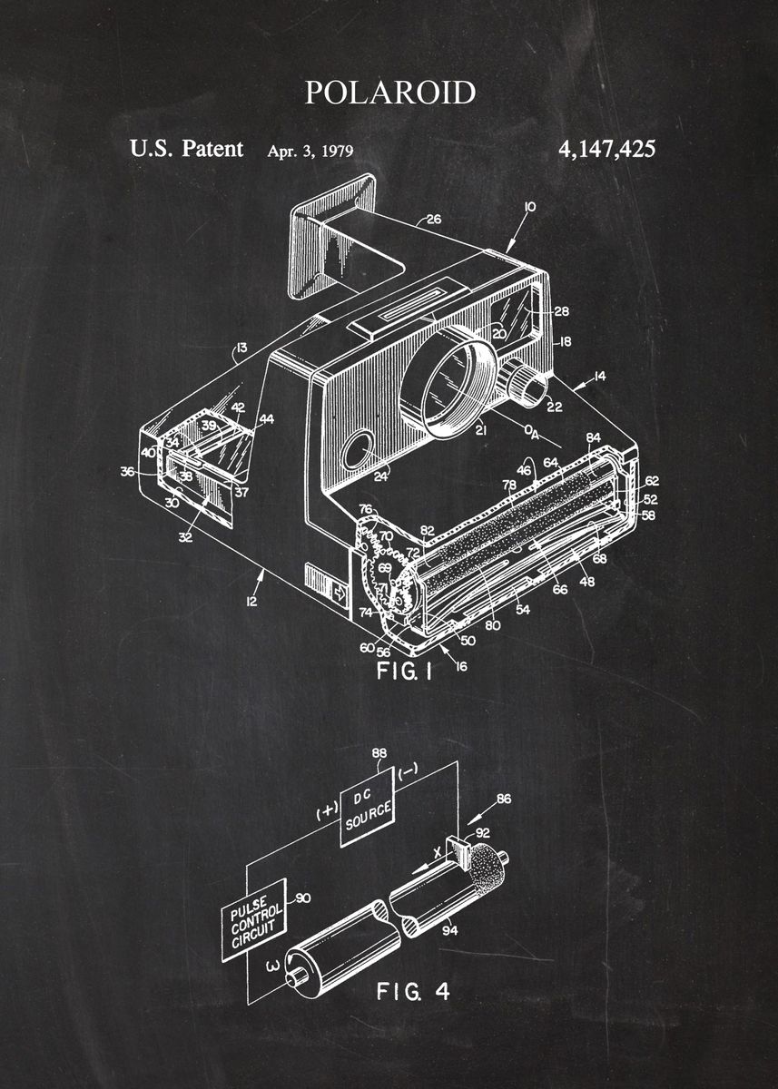 '1979 Polaroid Photographic Camera - Patent Drawing' Poster, picture ...