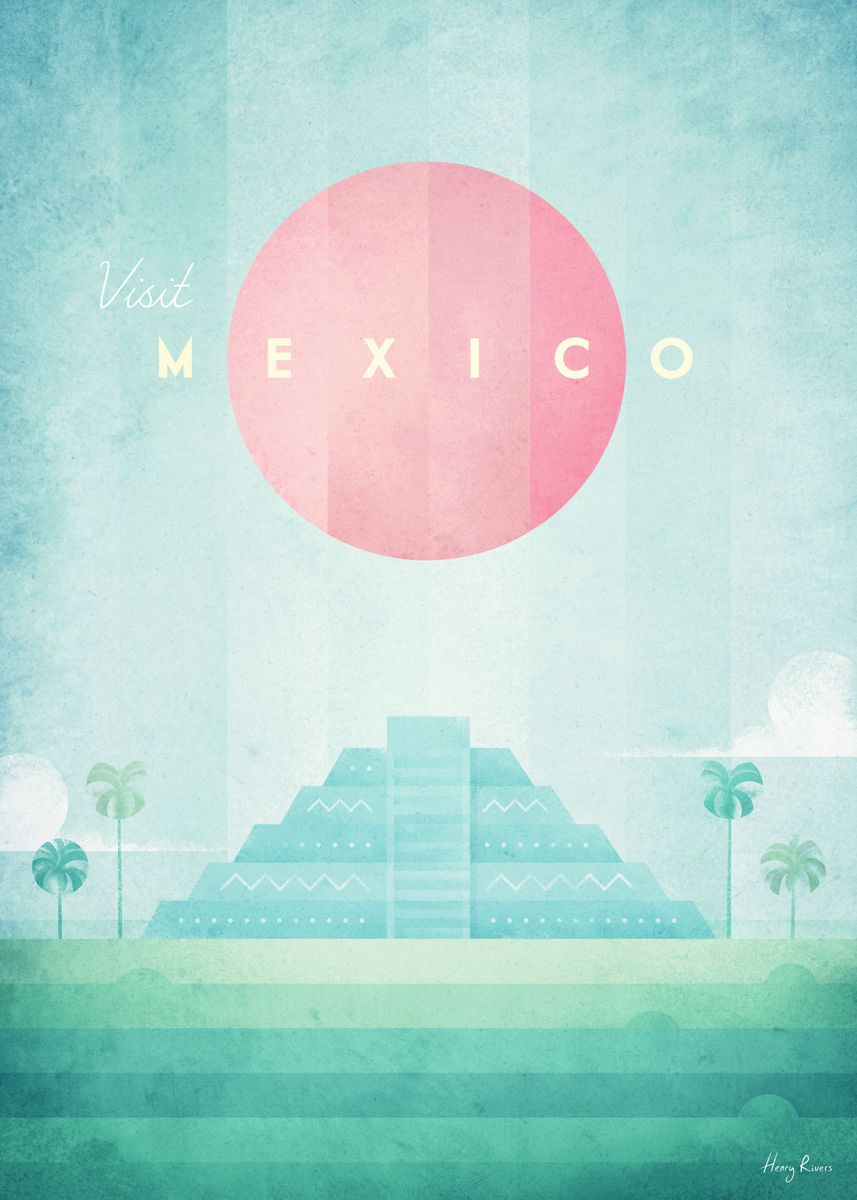 'Mexico' Poster, picture, metal print, paint by Henry Rivers | Displate