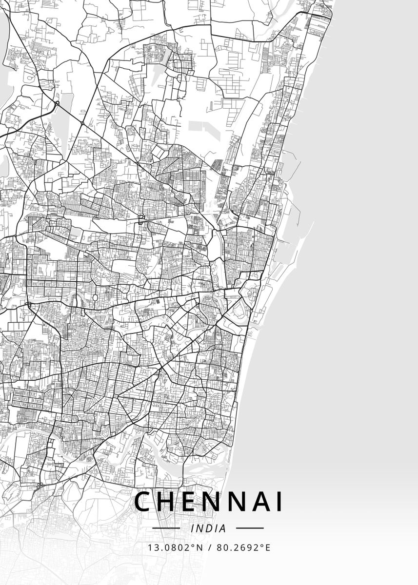'Chennai, India' Poster by Designer Map Art | Displate