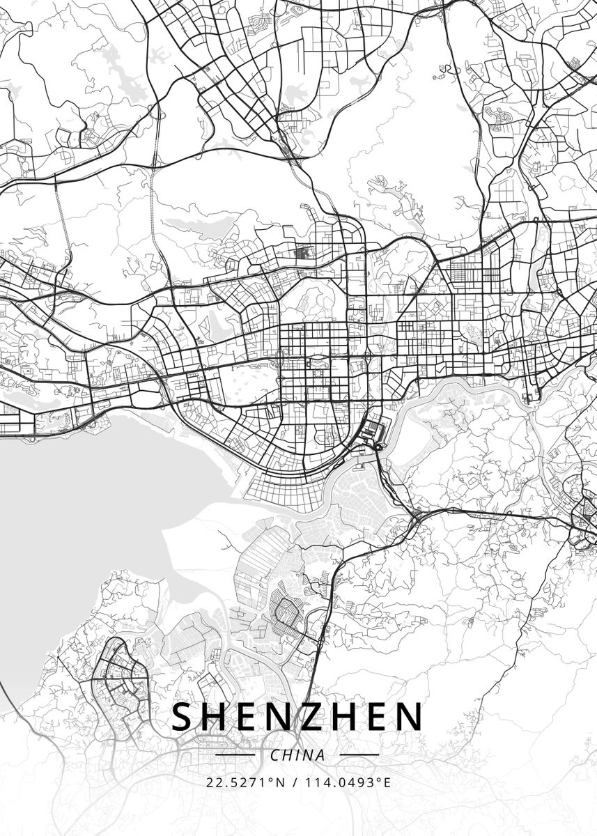 'Shenzhen, China' Poster by Designer Map Art | Displate