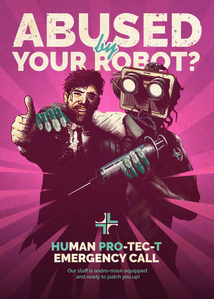 'Abused by Your Robot' Poster, picture, metal print, paint by Mr Robot ...
